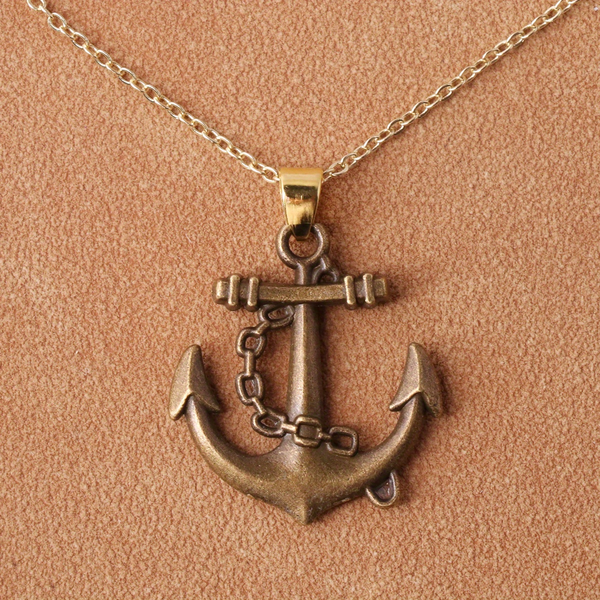 A Simple Boat Anchor Pendant Necklace Two - Temu Australia