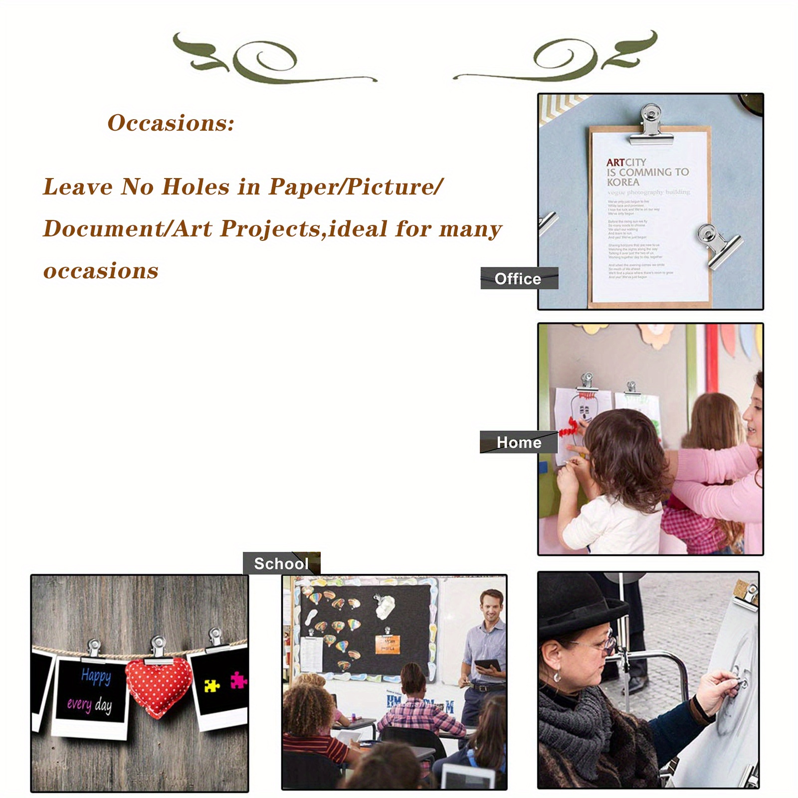 Heavy Duty Silver Bulldog Clips Push Pins Perfect Bulletin - Temu