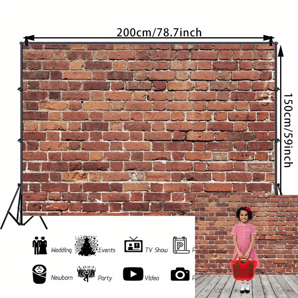 Red Brick Pattern Wall Photography Backdrop Perfect Birthday - Temu