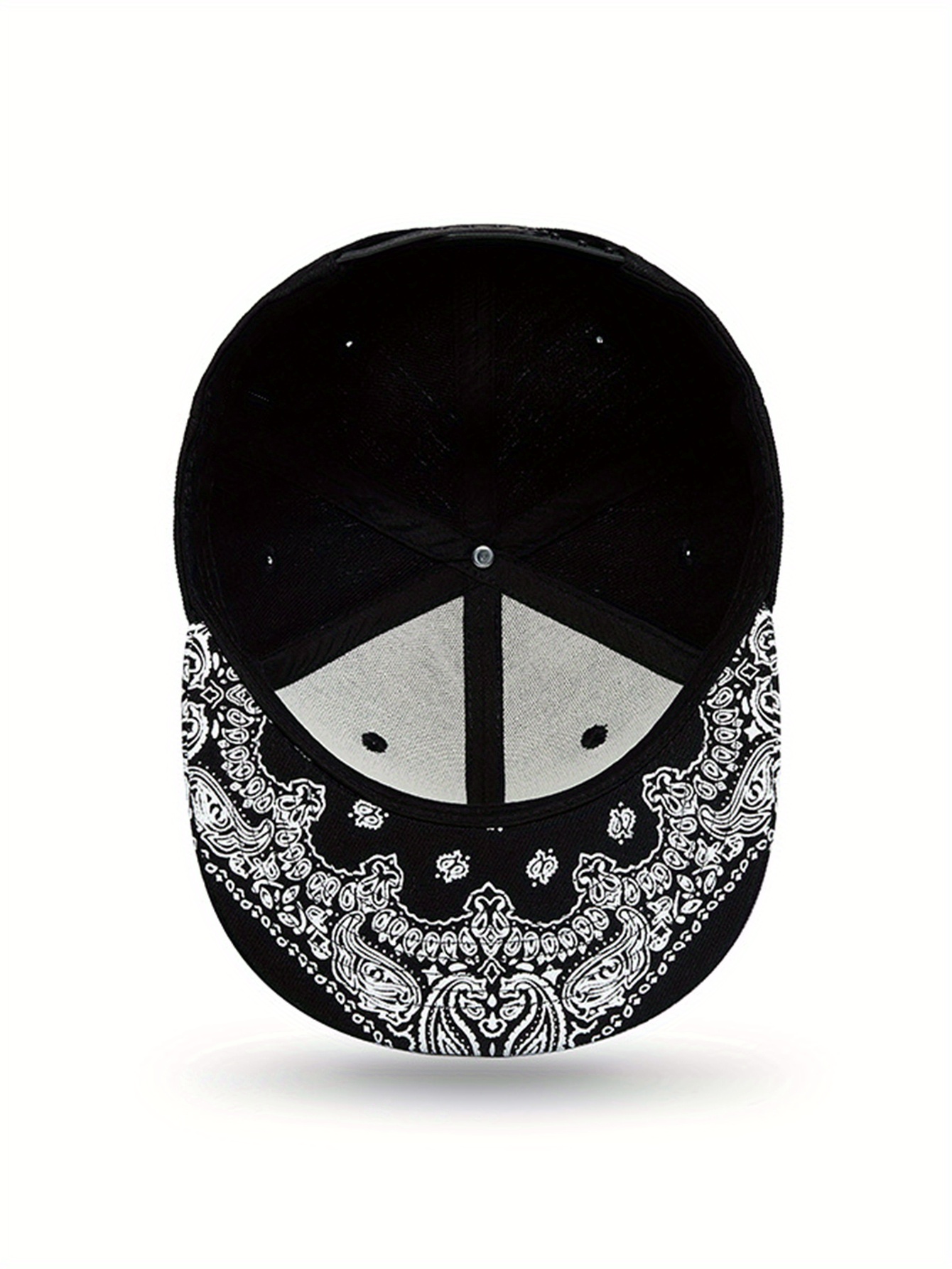 black hip hop snapback hat paisley print brim adjustable - Temu Norway