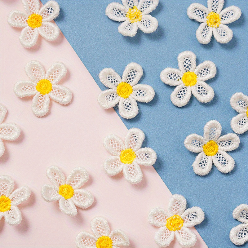 White Daisy Fabric Material Bead Jewelry Accessories Diy - Temu Australia