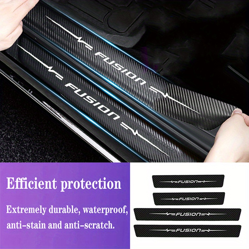 Carbon Fiber Interior Door Threshold Anti Scratch Stickers - Temu