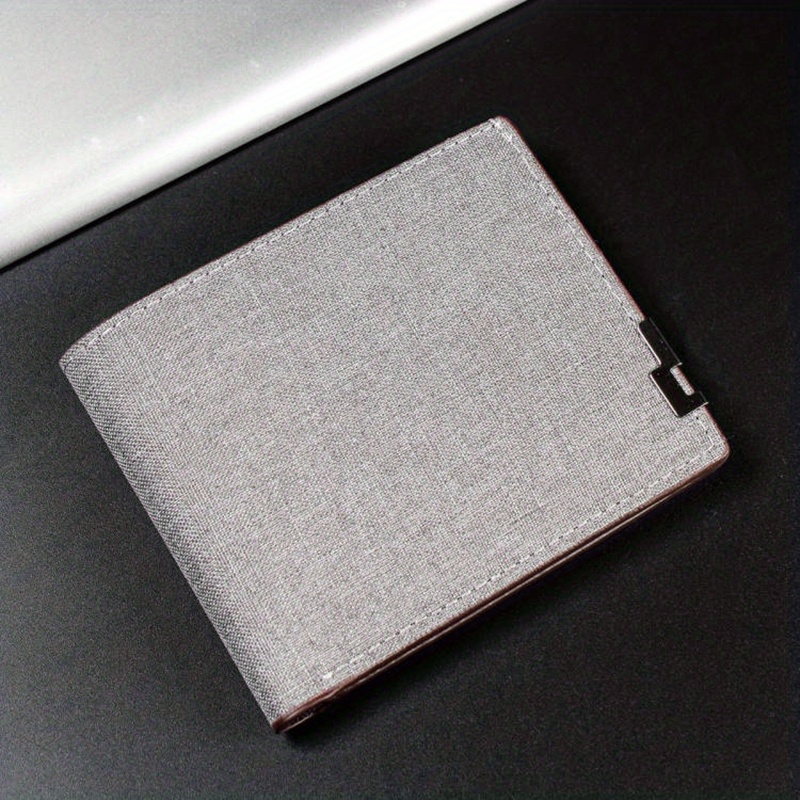 Wallet Mens Short Style Small Fresh Canvas Youth Thin Student Drivers ...