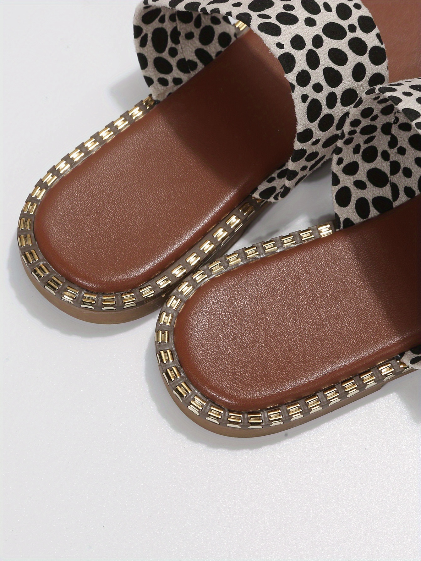 Women's Leopard Print Slide Sandals Lightweight Loop Toe - Temu Netherlands