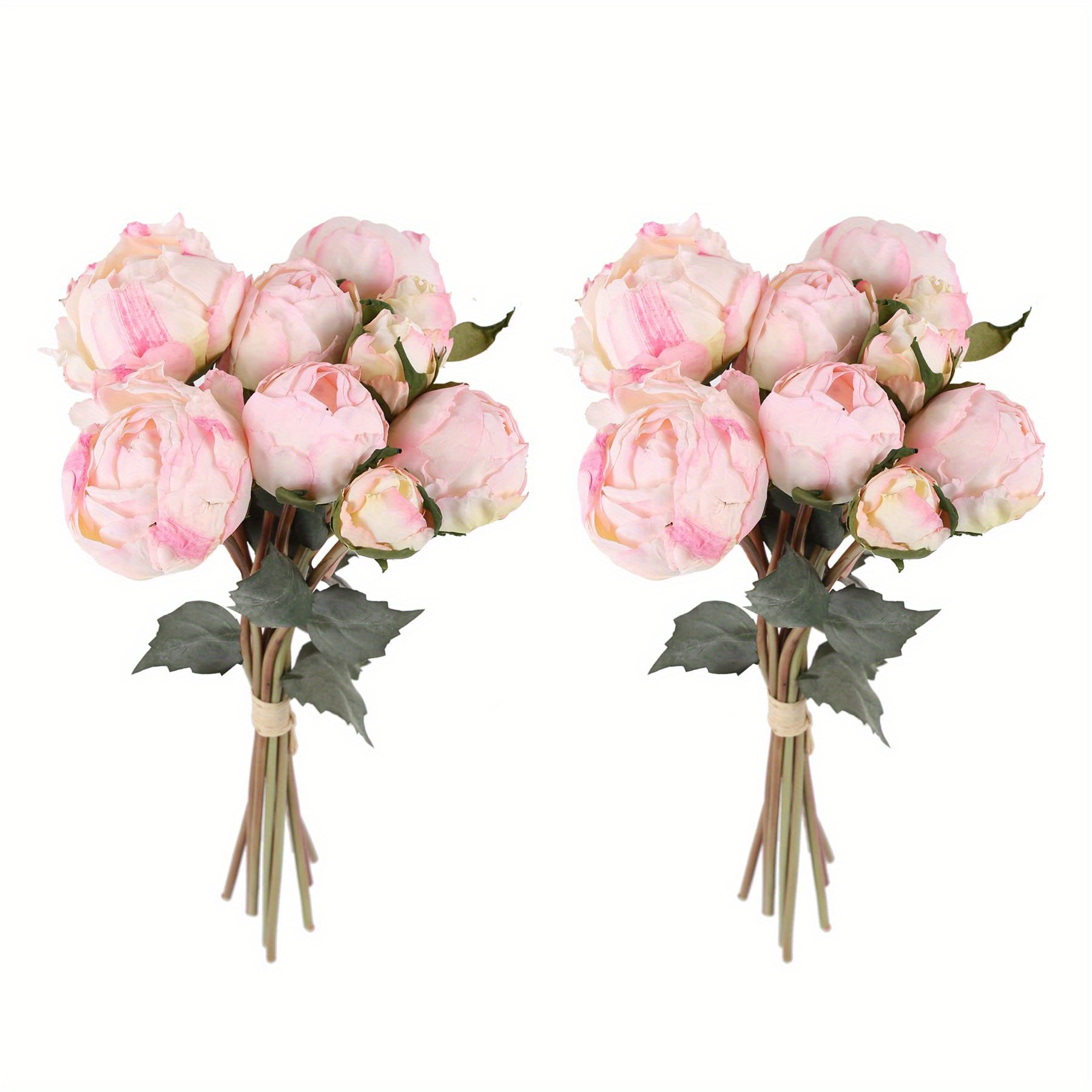 2 Bouquets Vintage Peonies Peonies Single Long Stems Silk - Temu ...