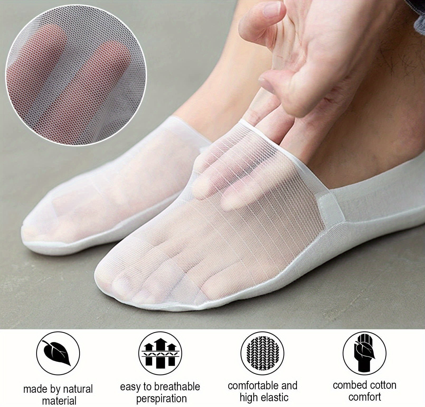 Men' Mesh Liner Socks Casual Trendy Short Socks Men - Temu Norway