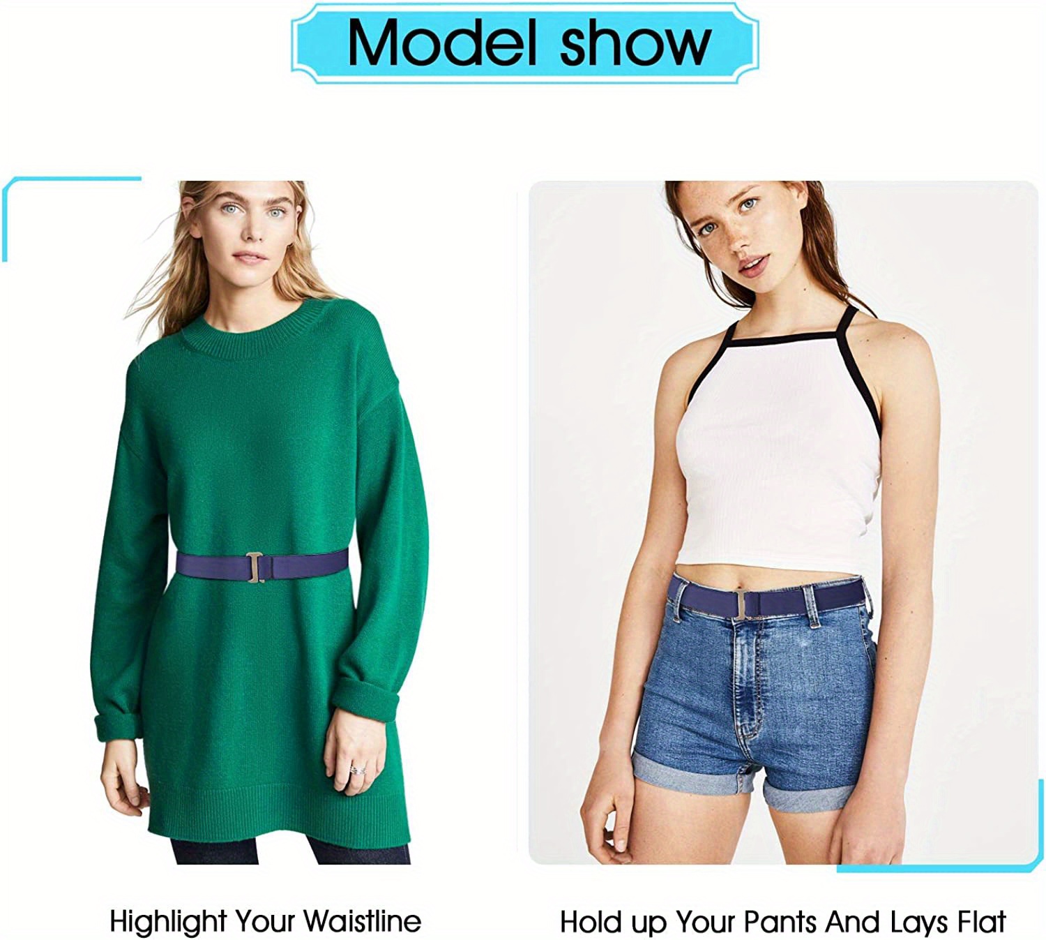 women stretch belt solid color invisible elastic belt flat - Temu ...