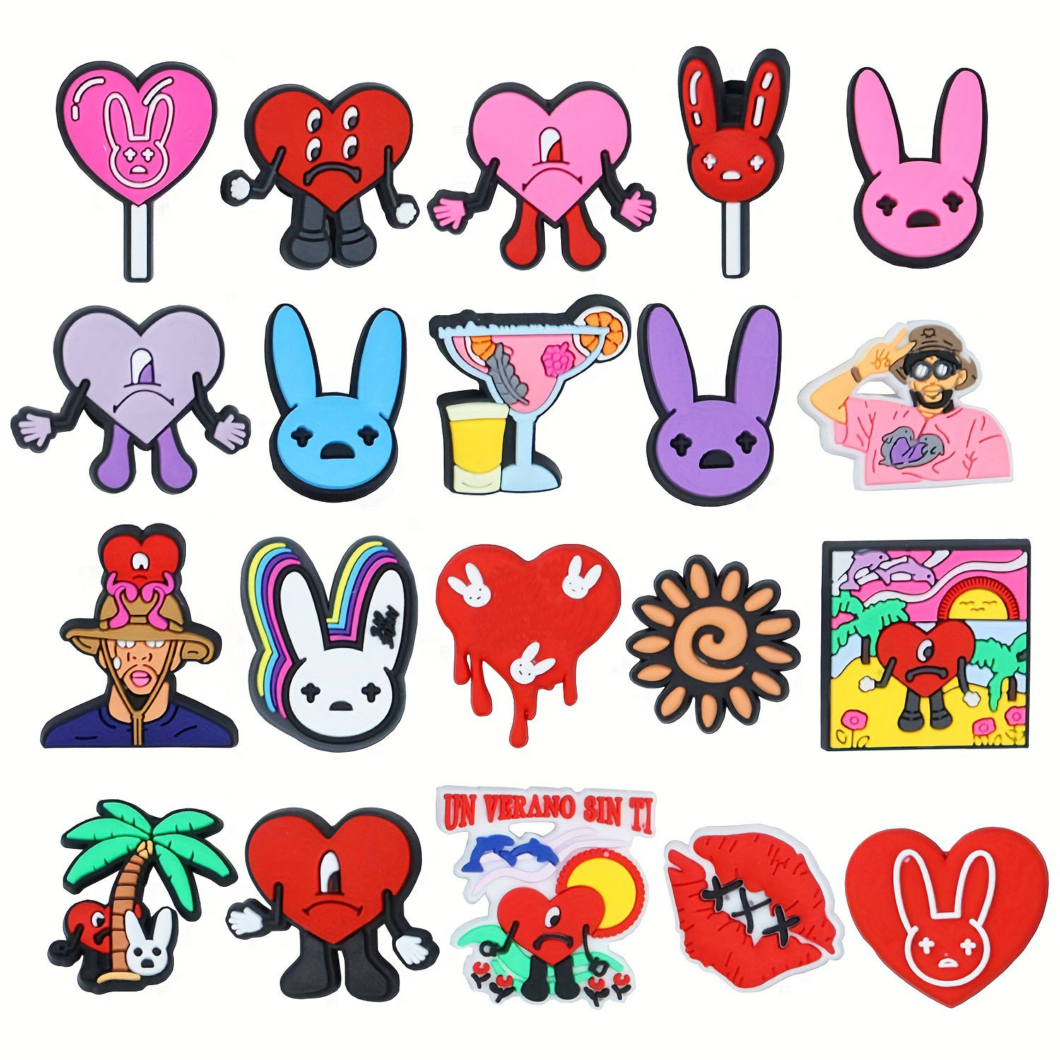 20pcs Shoe Charms Shoes Decorations For Crocs Sandals Wristband ...