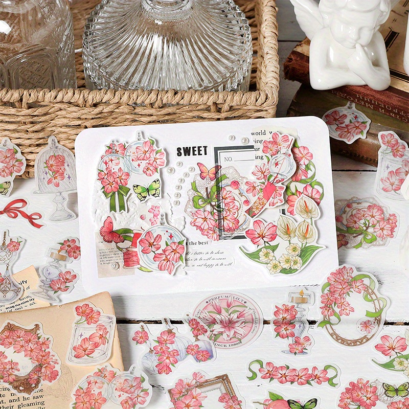Paper Sticker Pack Cherry Pattern Water Cup Phone - Temu Netherlands