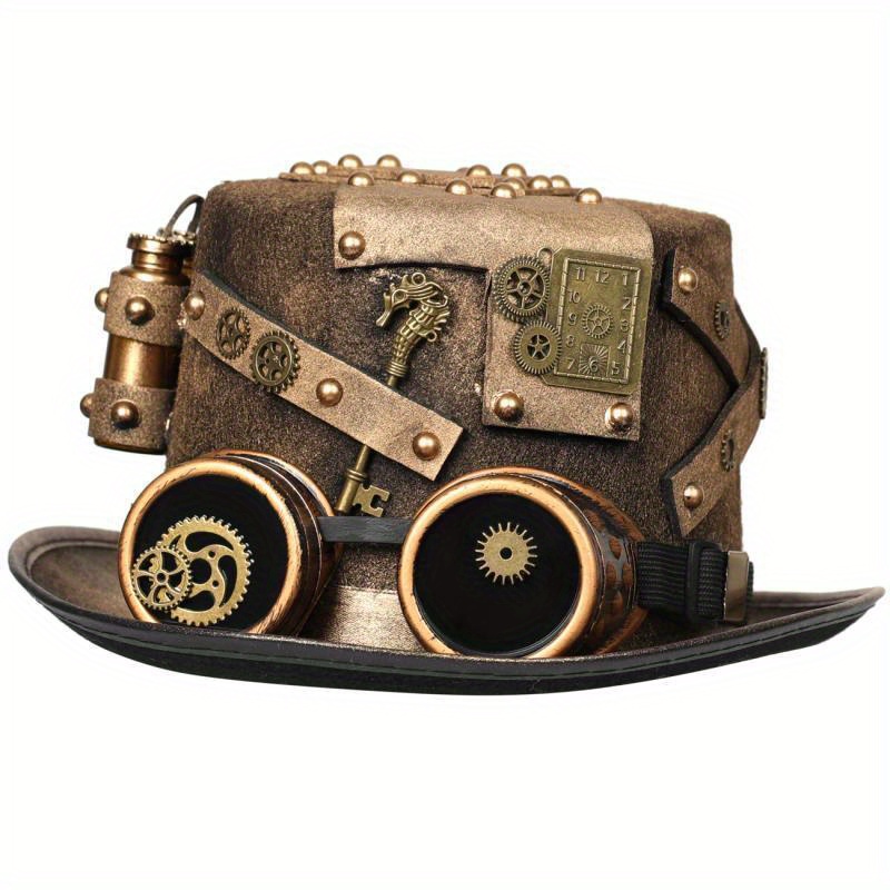 Steampunk Golden Hat Goggles Men Women Stage Performance - Temu