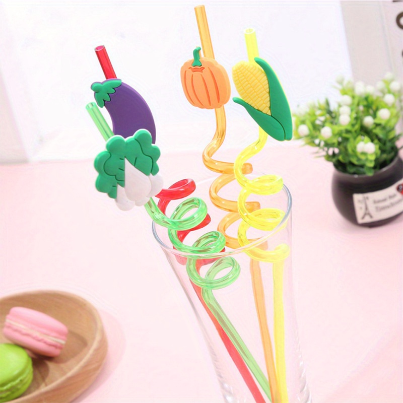 Vegetable Styling Straw Pvc Soft Glue Cartoon Accessories - Temu United