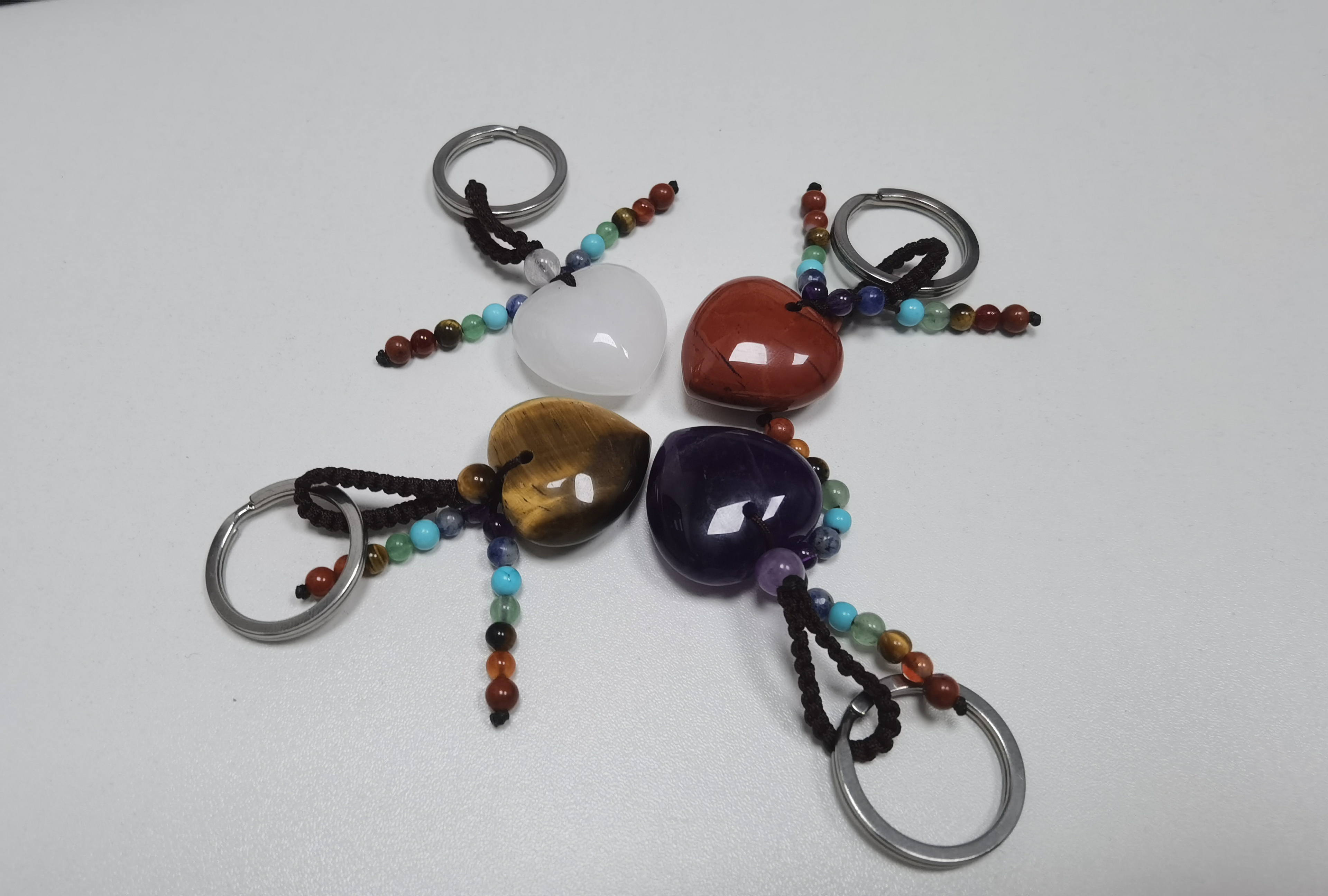 Heart Shaped Natural Stone Keychain Pendant Keychain For Men - Temu ...