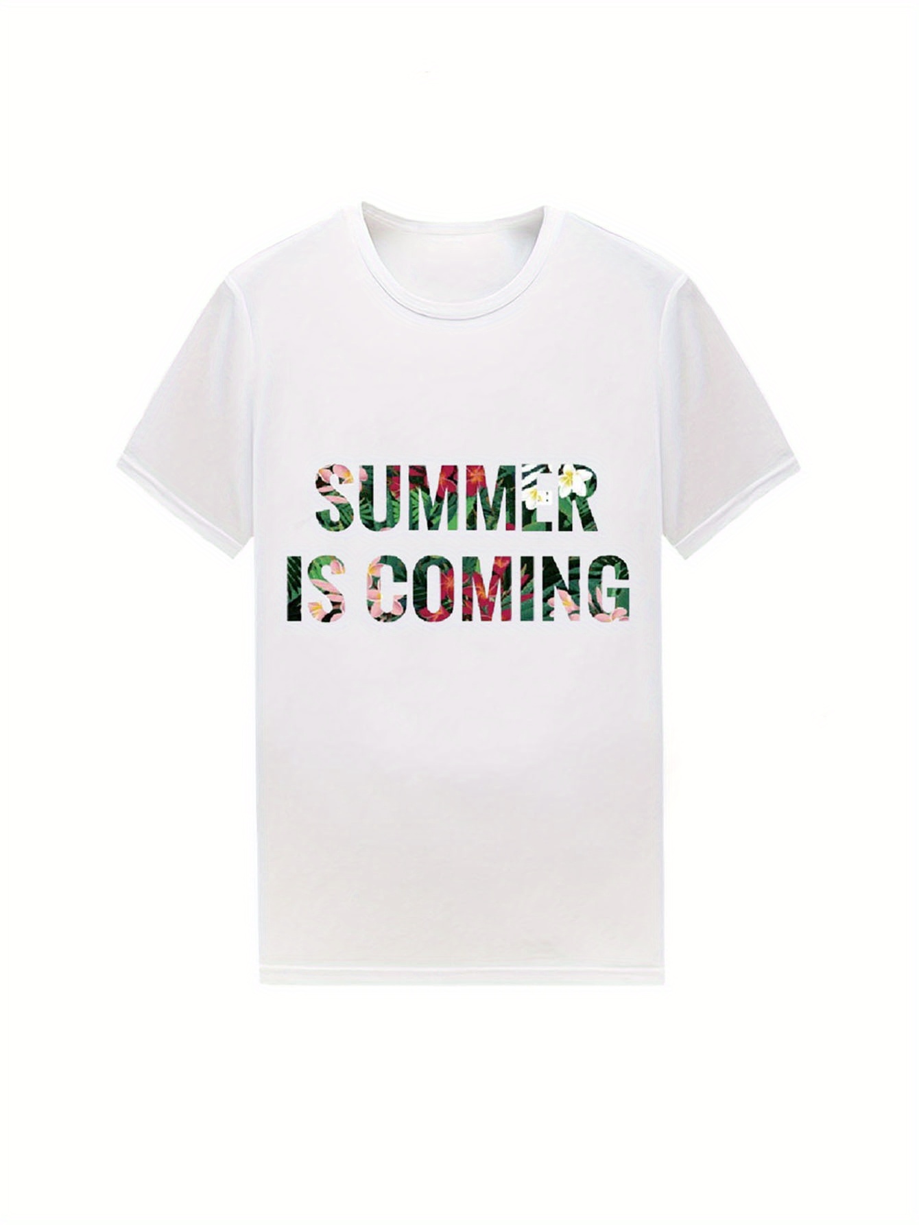 Summer Coming Letter Graphic Print Men's Creative Top Casual - Temu United Kingdom