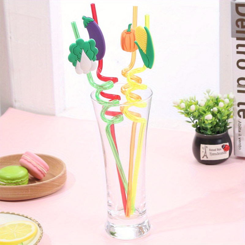 Vegetable Styling Straw Pvc Soft Glue Cartoon Accessories - Temu United