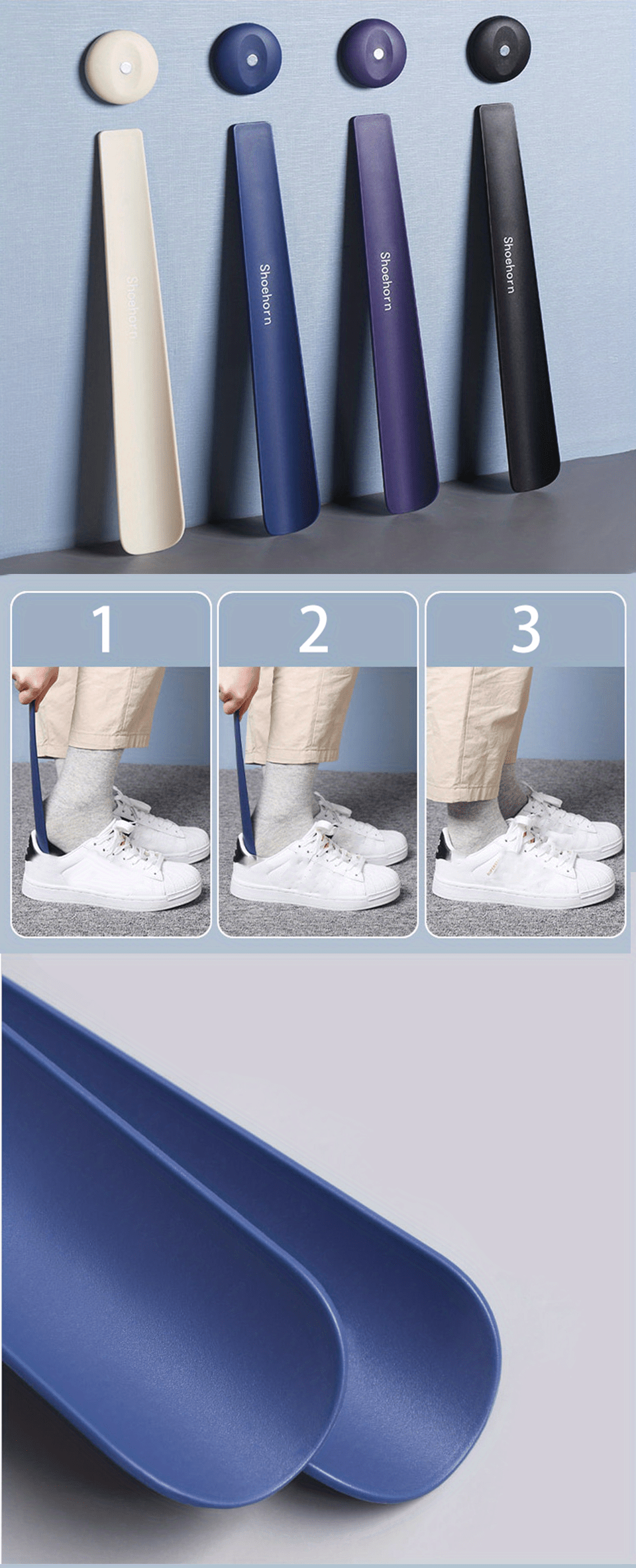 Sturdy Flexible Magnetic Shoe Horn Handle Extra Long Handle - Temu