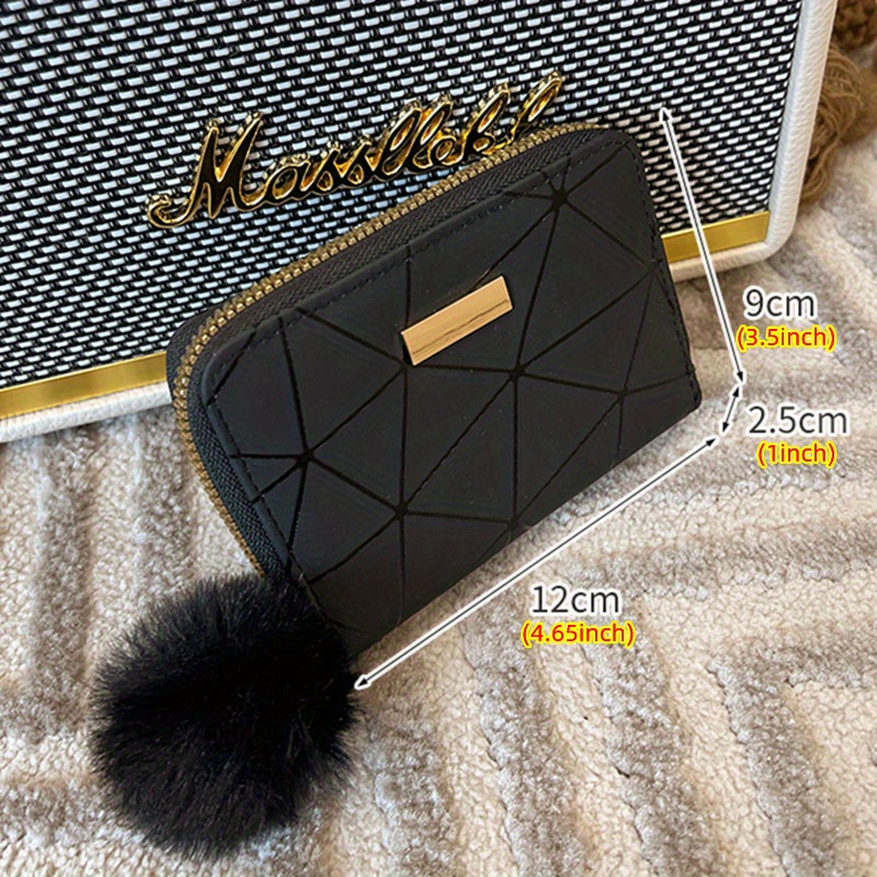 Mini Coin Purse Pu Leather Multiple Card Holder Package Rhombus Pattern ...