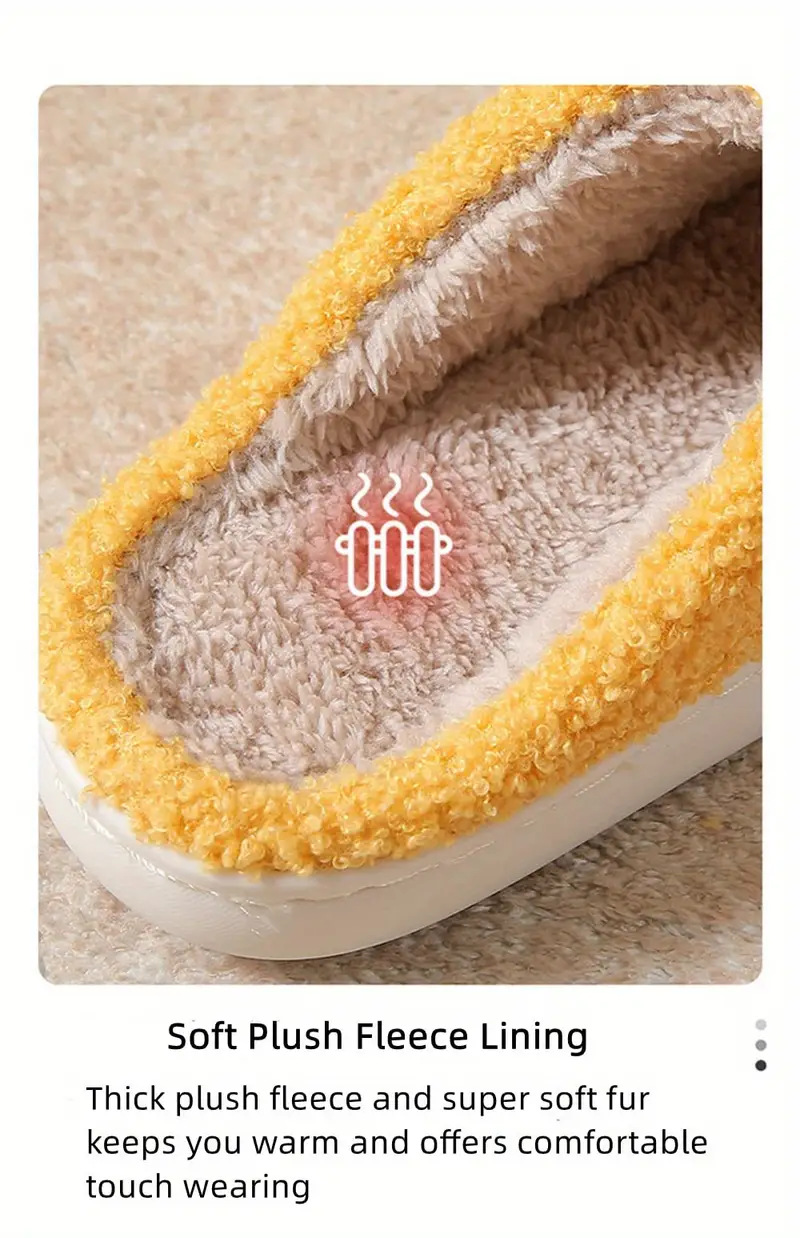 Womens Face Plush Indoor Slippers Soft Comfy Closed Toe Non Temu