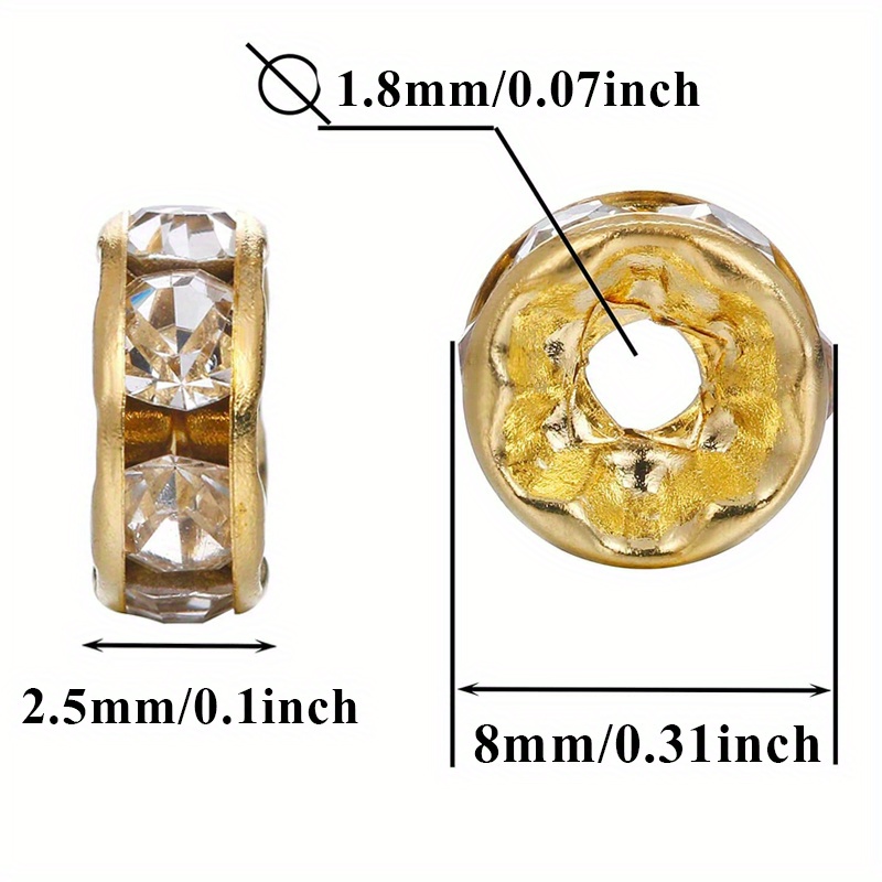 Spacer Beads Golden Plated Czech Crystal Rhinestones Used - Temu Australia