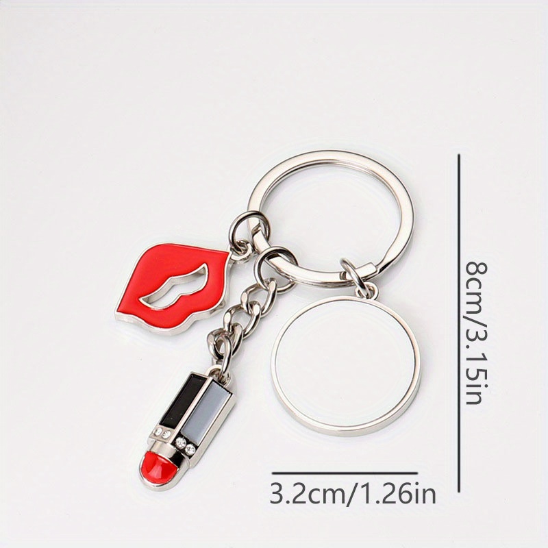 Sublimation Blank Keychain Women Lip Lipstick Heart Shaped - Temu ...