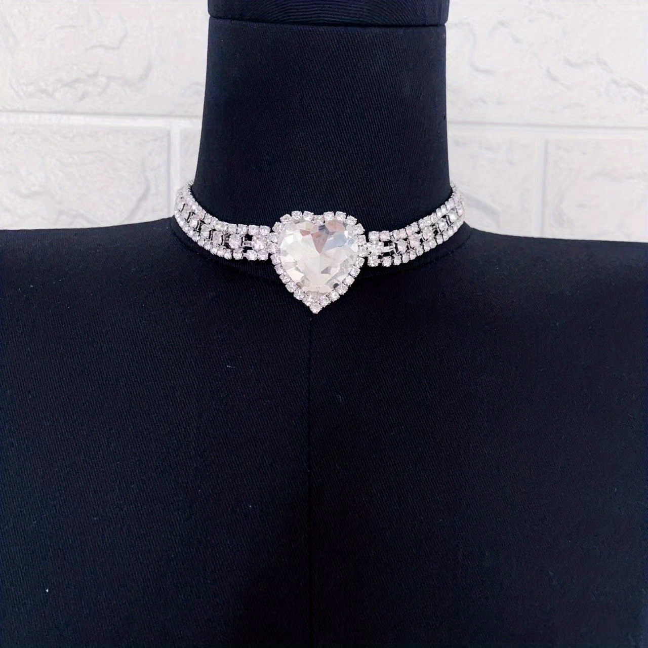 Personality Large Heart shaped Crystal Design Rhinestone - Temu United ...