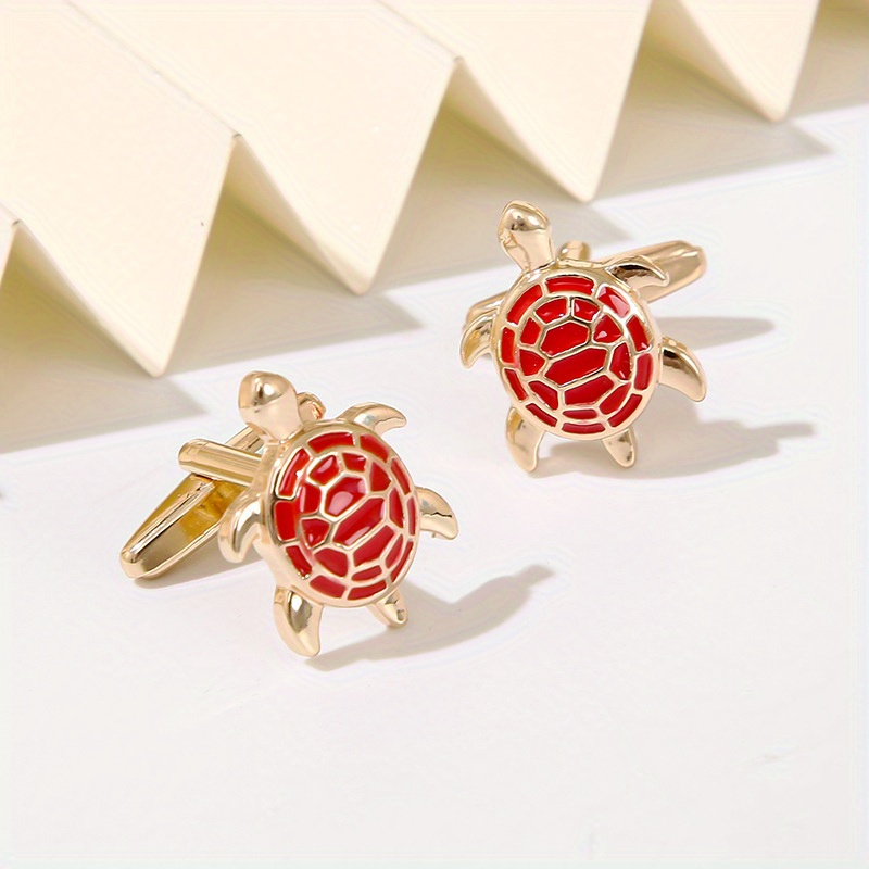 Turtle Colored Paint Cufflinks Men's Business Shirt Cuff - Temu United ...