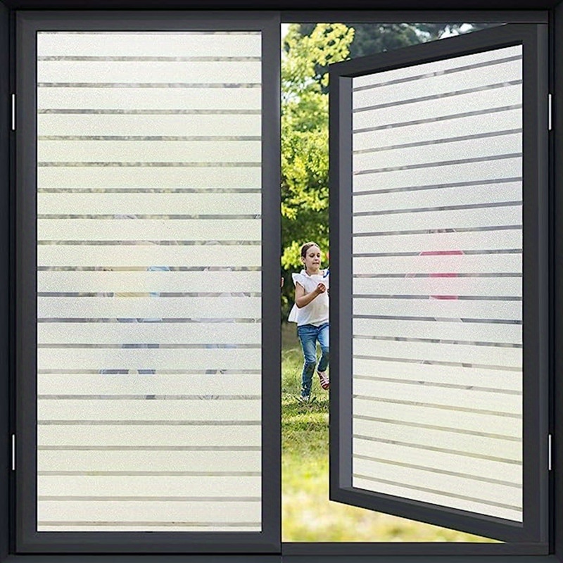 Frosted Electrostatic Glass Film Privacy Home Decor Striped - Temu ...