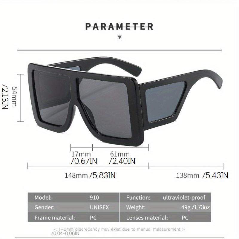 Y2k Oversized Square Fashion Sunglasses Women Men Polarized - Temu New ...