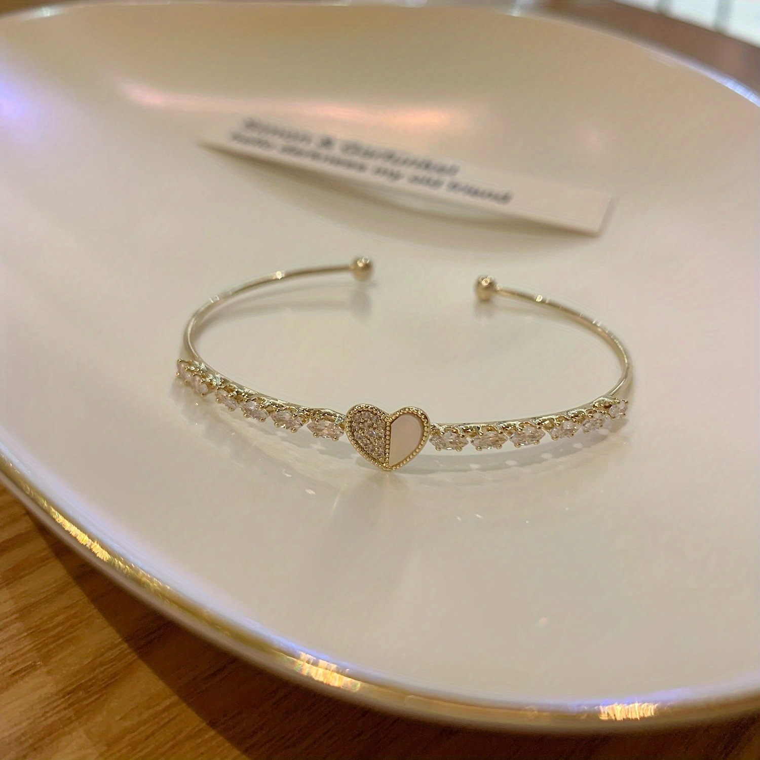 Japanese And Korean Simple Fashion Faux Diamond Heart Opening Light ...