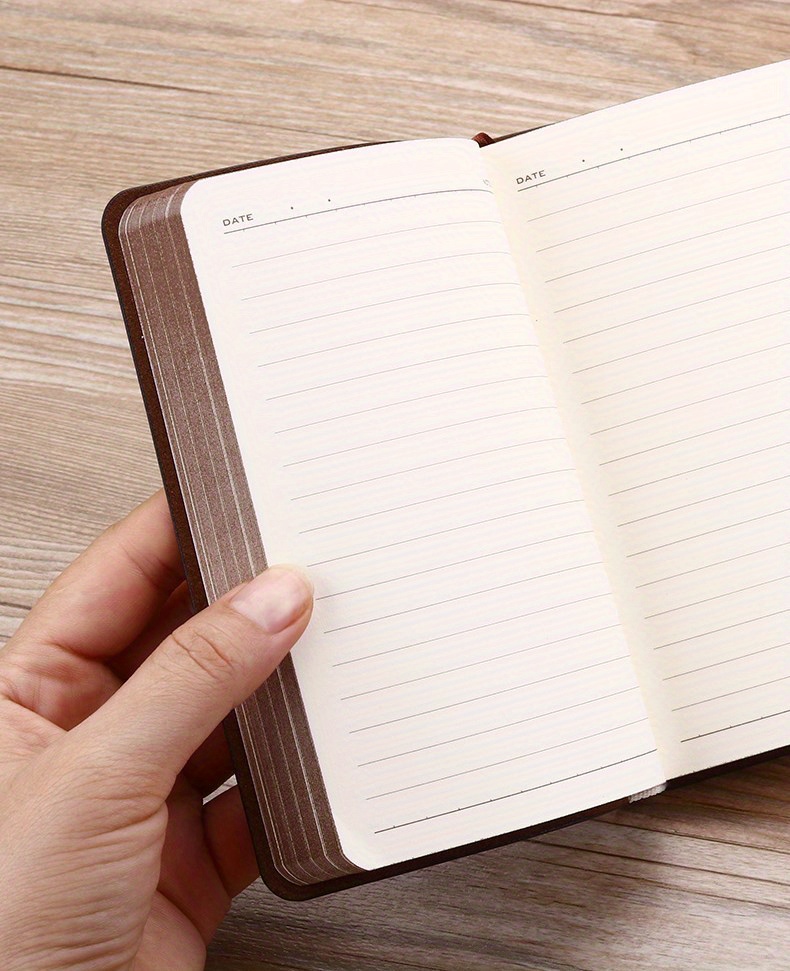 A6 Retro Style Pocket Type Mini Notebook Hard Case Faux - Temu