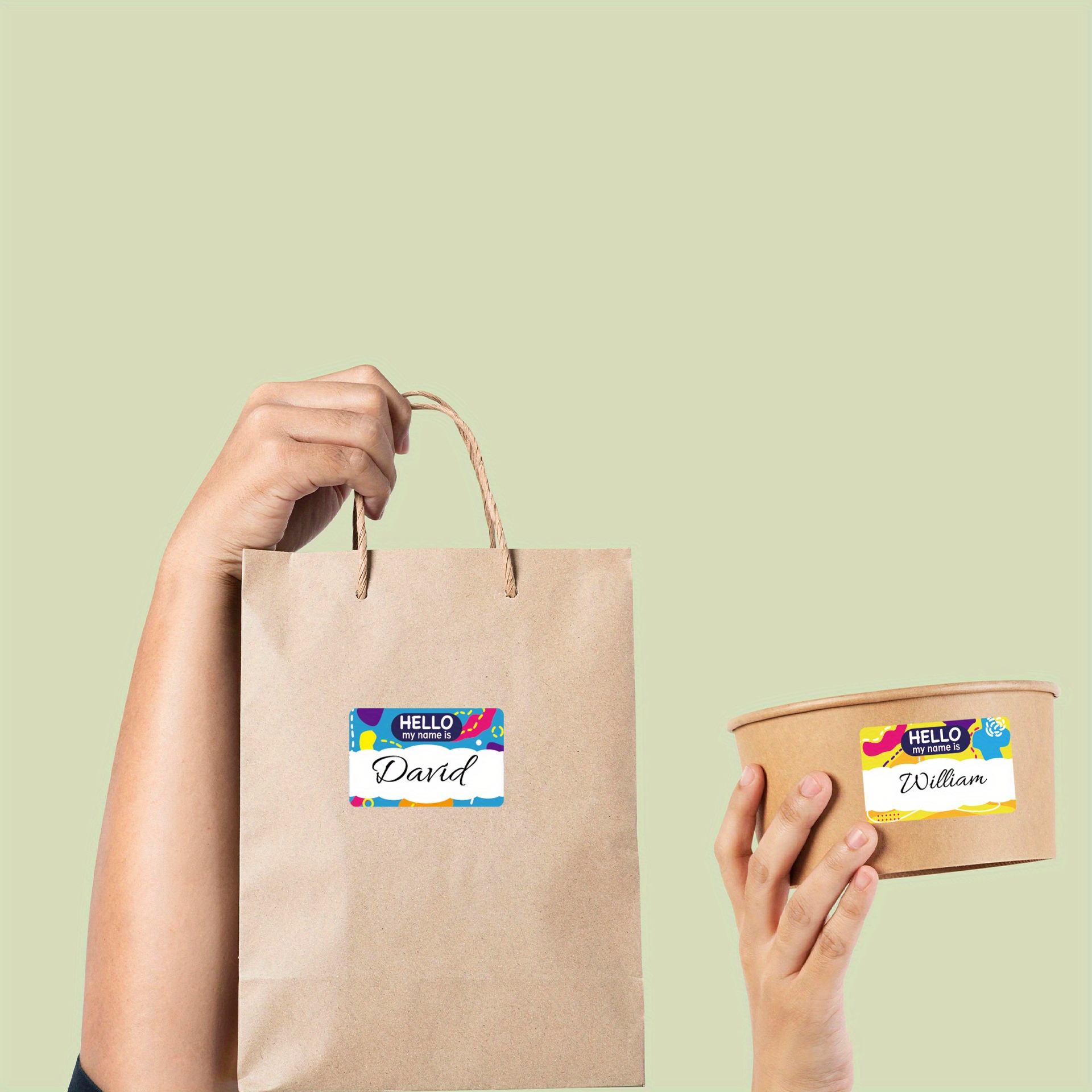 color cartoon name sticker name roll label hand gift sealing - Temu ...