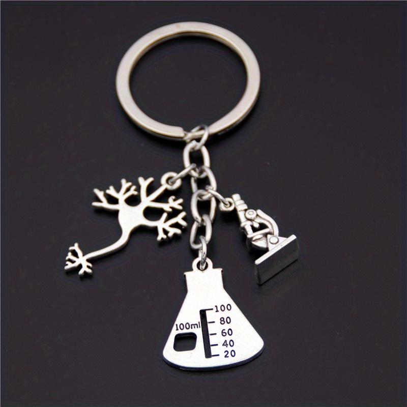 Microscope Keychain Biology Science Chemistry Metal Key Ring - Temu ...