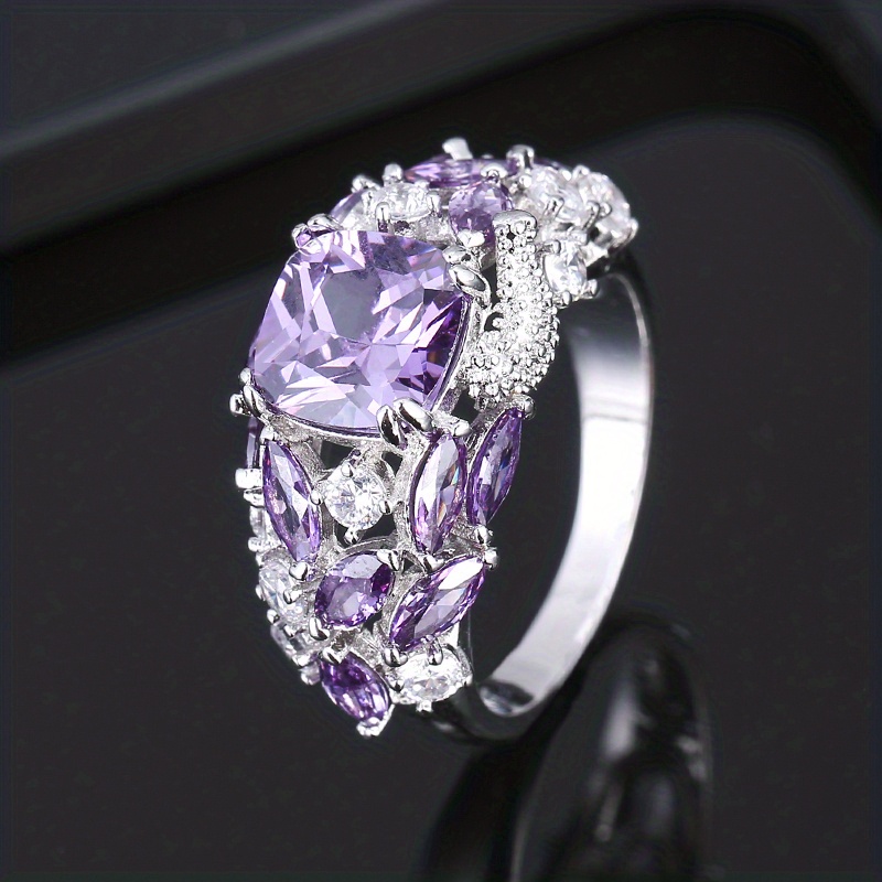 Special Silver Plated Ring Inlaid Shining Red Zircon - Temu United Kingdom