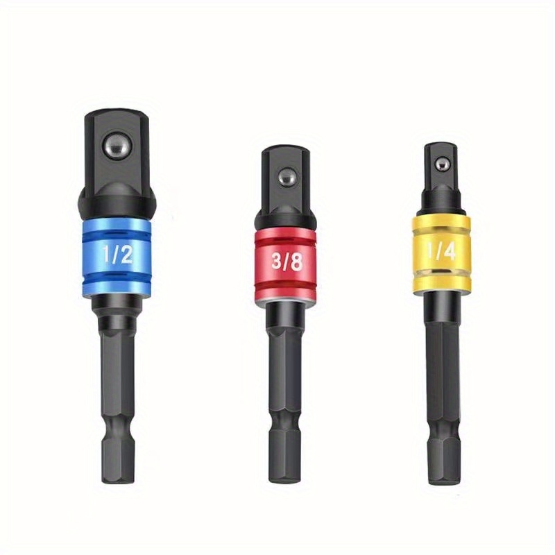 3pcs 1 4 3 8 1 2 Hexagonal Handle Square Head Socket Extension Rod ...