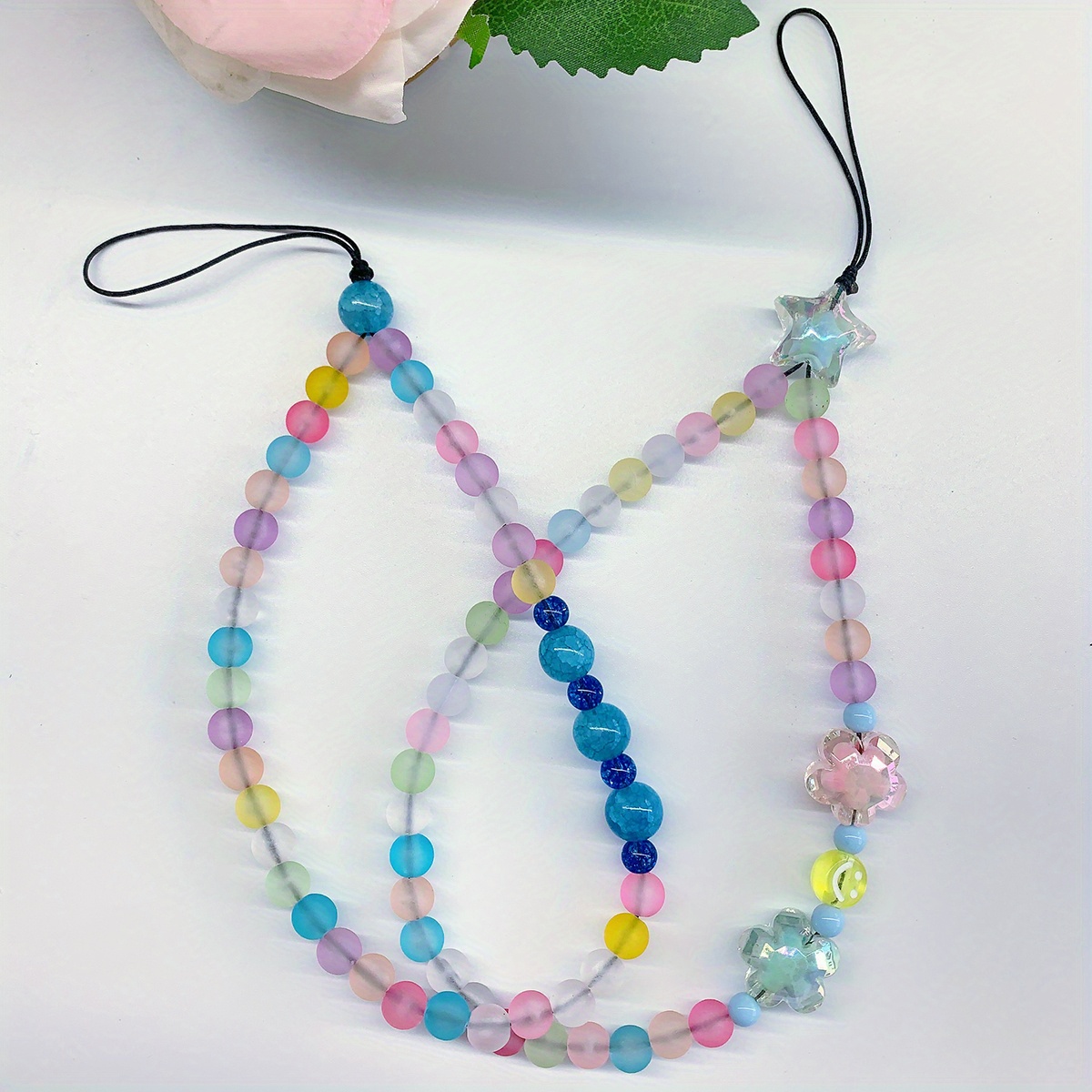Diy Cute Natural Stone Beads Mobile Phone Chain Lanyard - Temu Australia