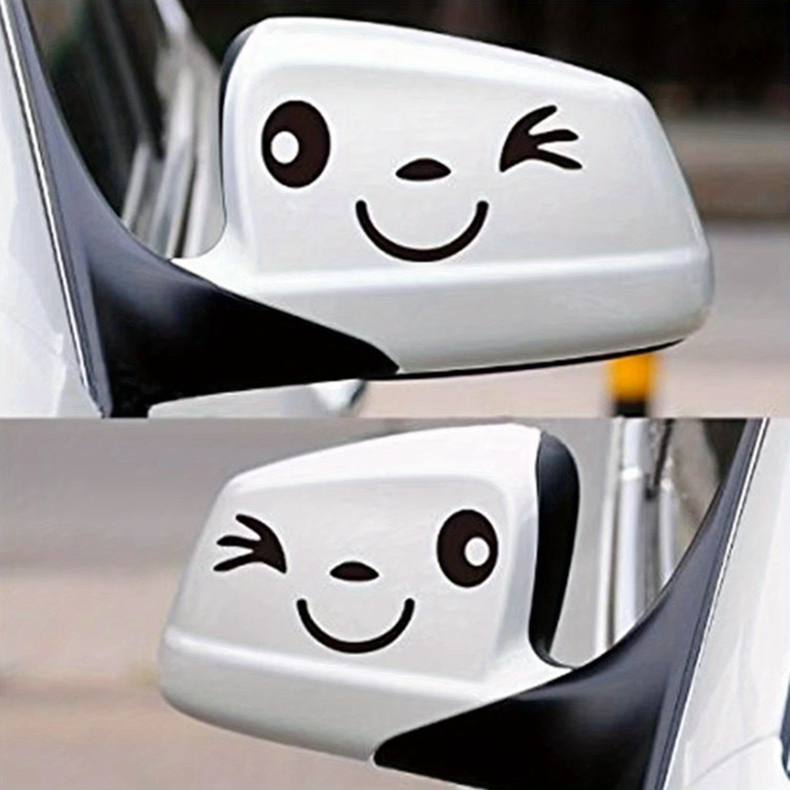 Cartoon Smile Face Car Decals Side Mirrors Polyvinyl - Temu Canada