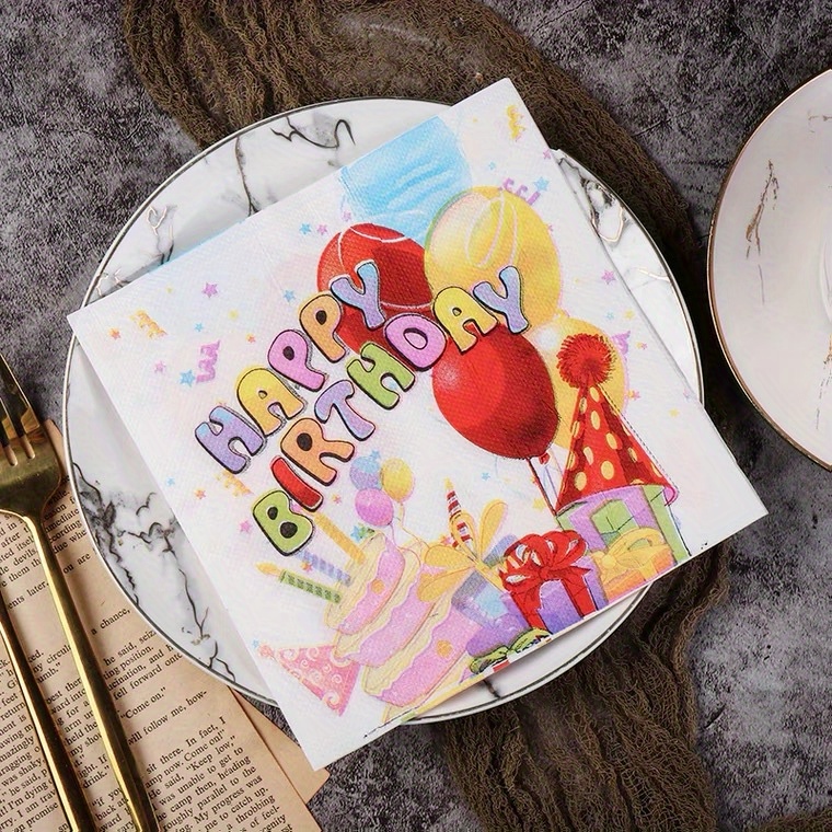 Cartoon Balloon Party Napkins Birthday Table Disposable - Temu Australia