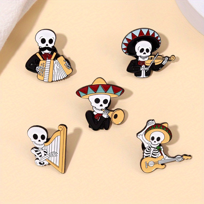 unique musical instrument skull brooch metal pin clothes - Temu Australia