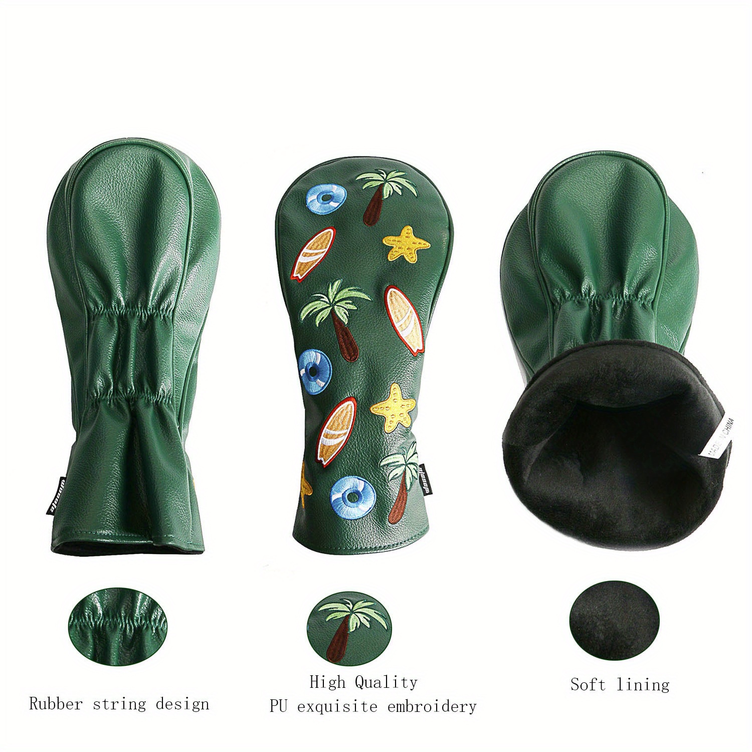 Cool Coconut Tree Pattern Pu Leather Golf Driver Headcover - Temu Canada