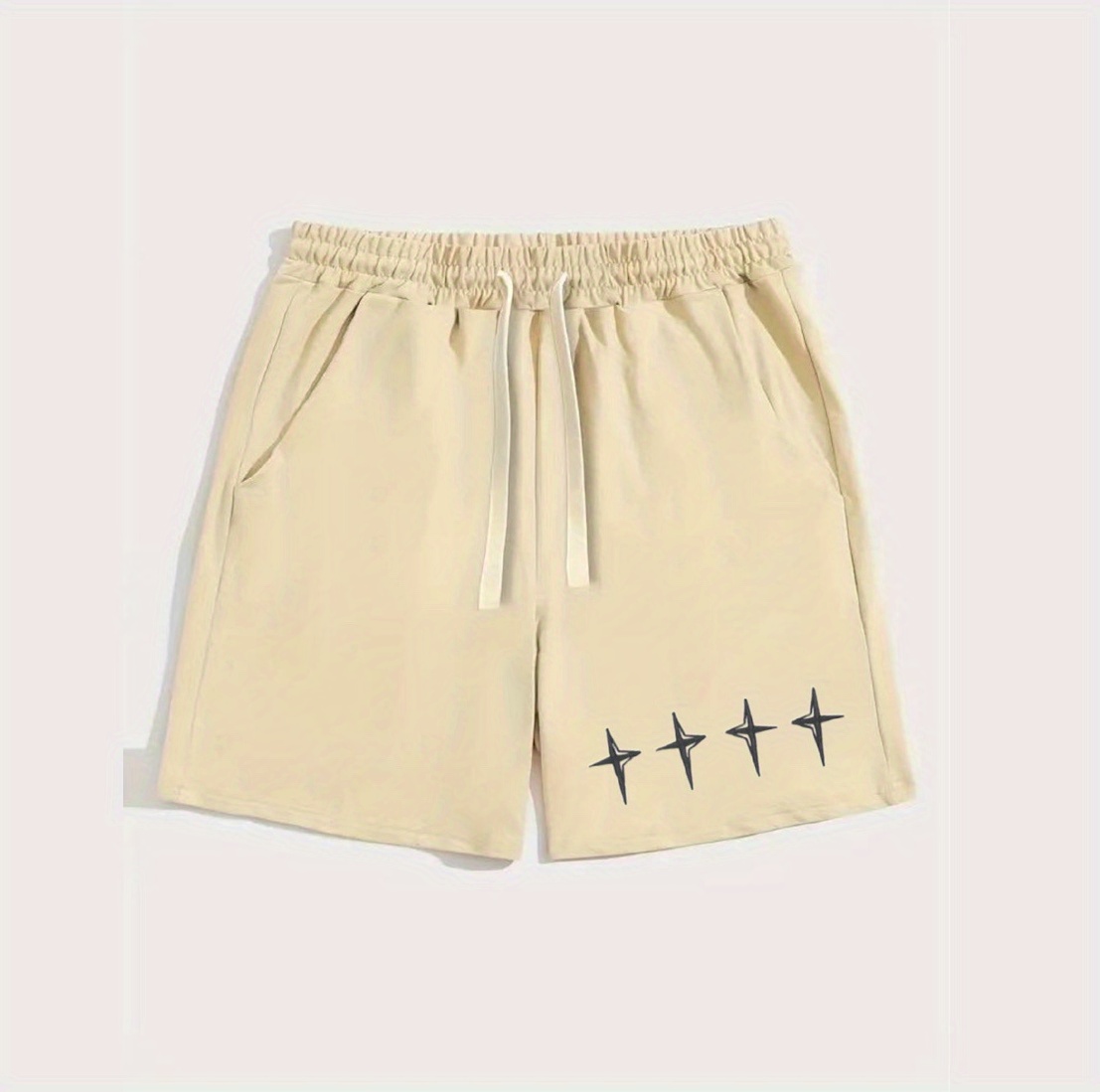 Cross Print Men's Drawstring Shorts Summer Clothings - Temu United Kingdom