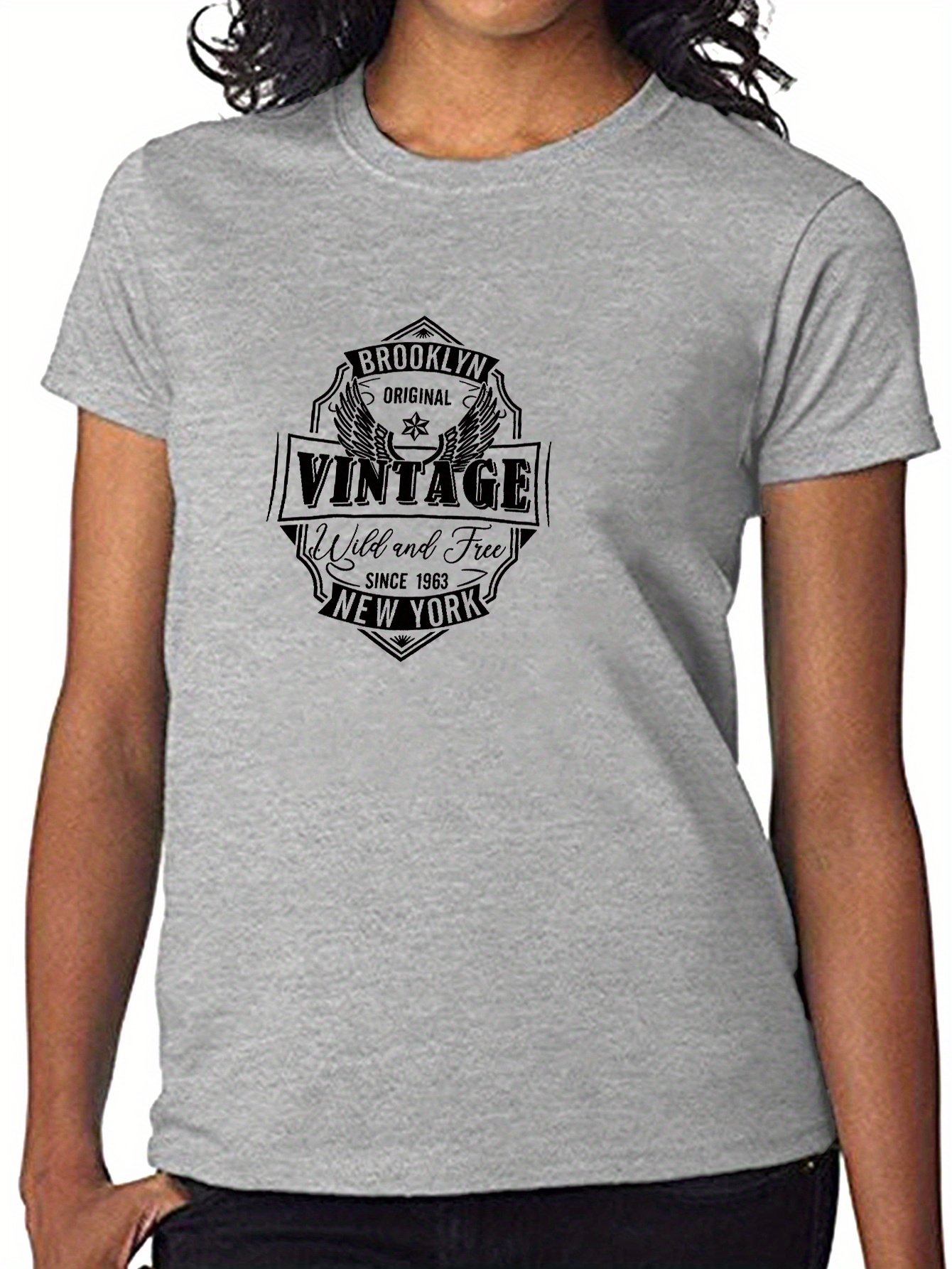 Vintage Print T shirt Short Sleeve Crew Neck Casual Top - Temu United Kingdom