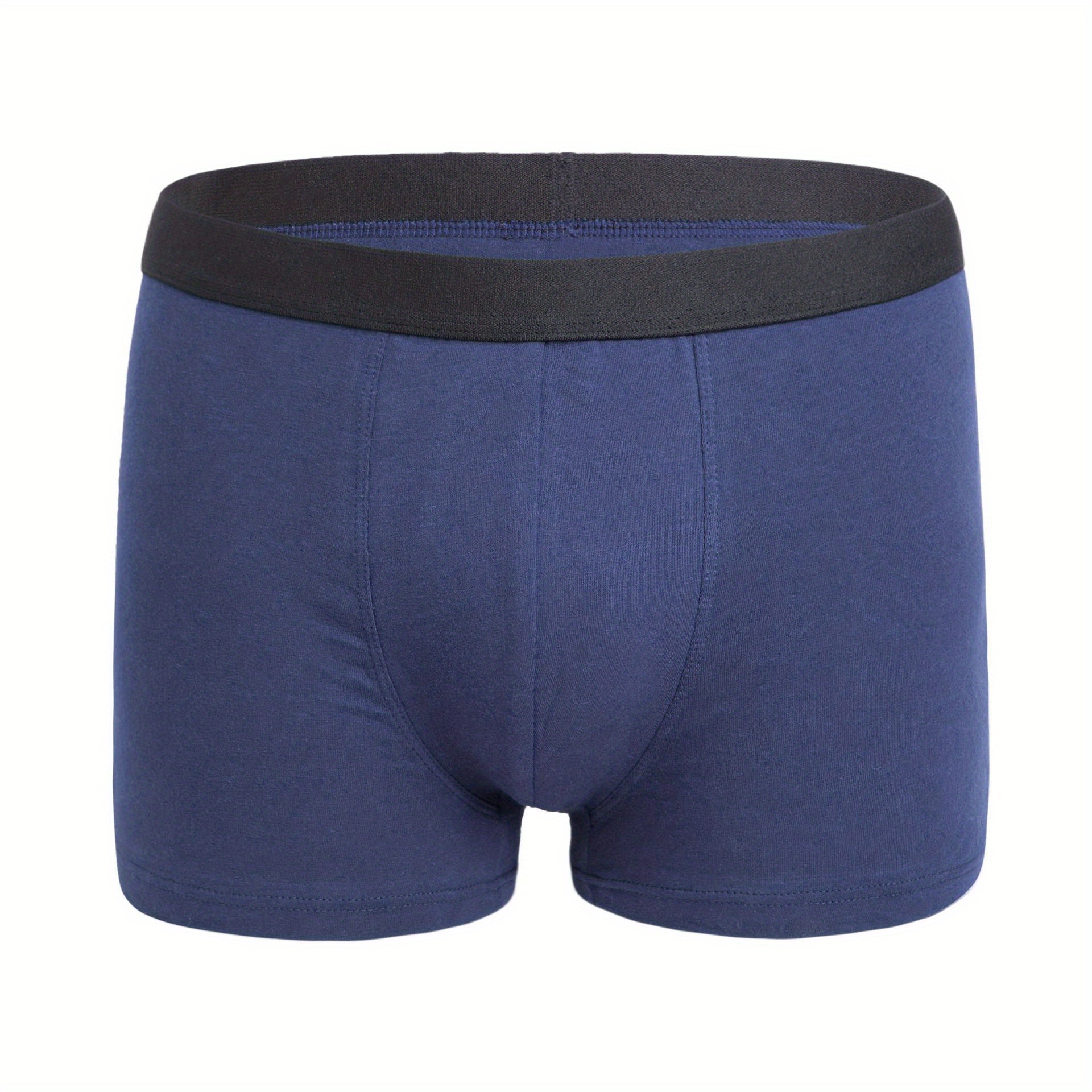 men's cotton solid color waist boxer briefs breathable - Temu Australia