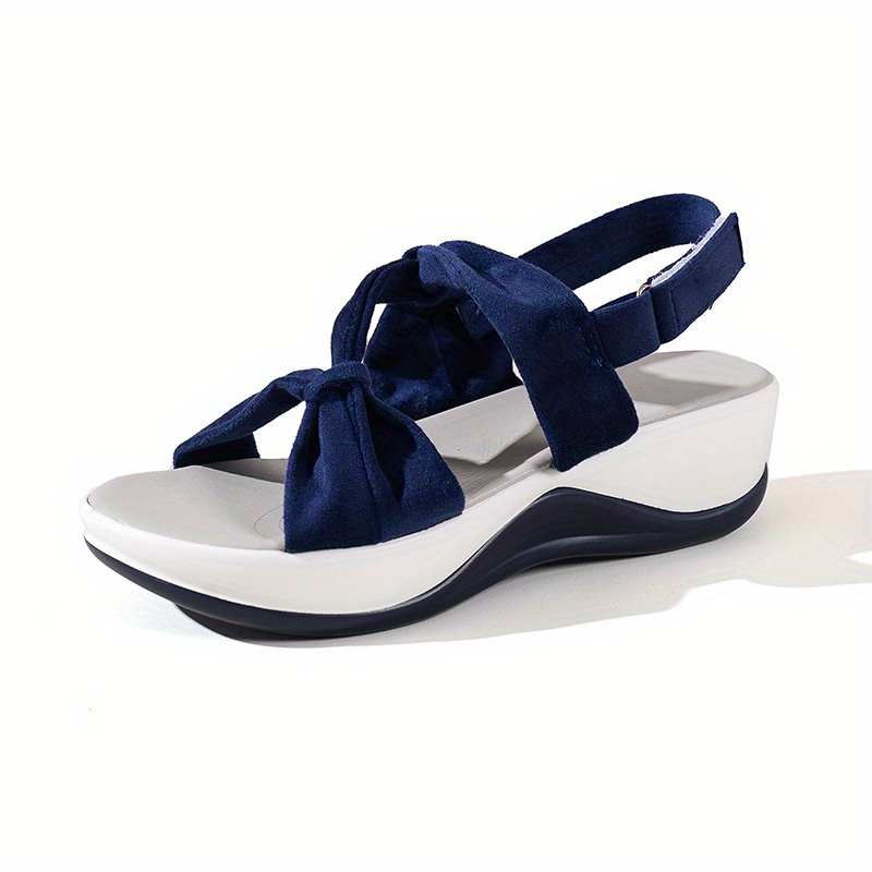 Women's Platform Sandals Comfy Solid Color Open Toe Hook - Temu Australia