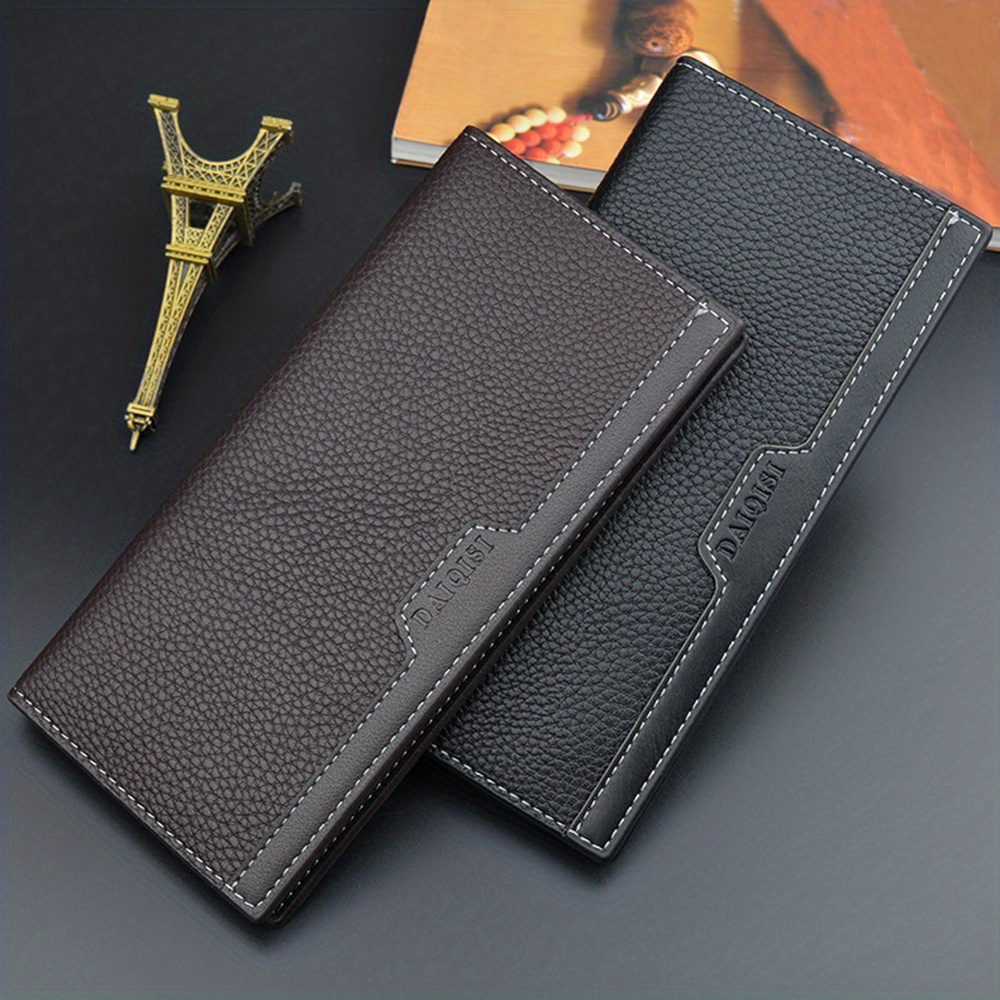 New Mens Wallet Mens Long Wallet Mens Large Capacity Fashion Leather ...