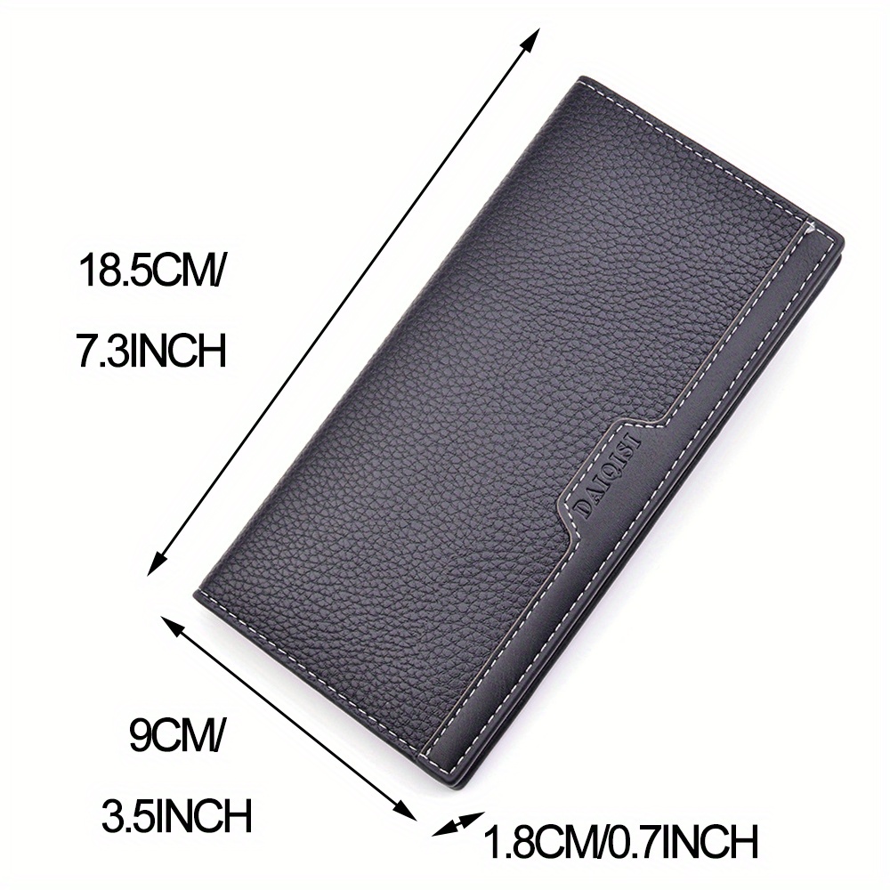 New Mens Wallet Mens Long Wallet Mens Large Capacity Fashion Leather ...