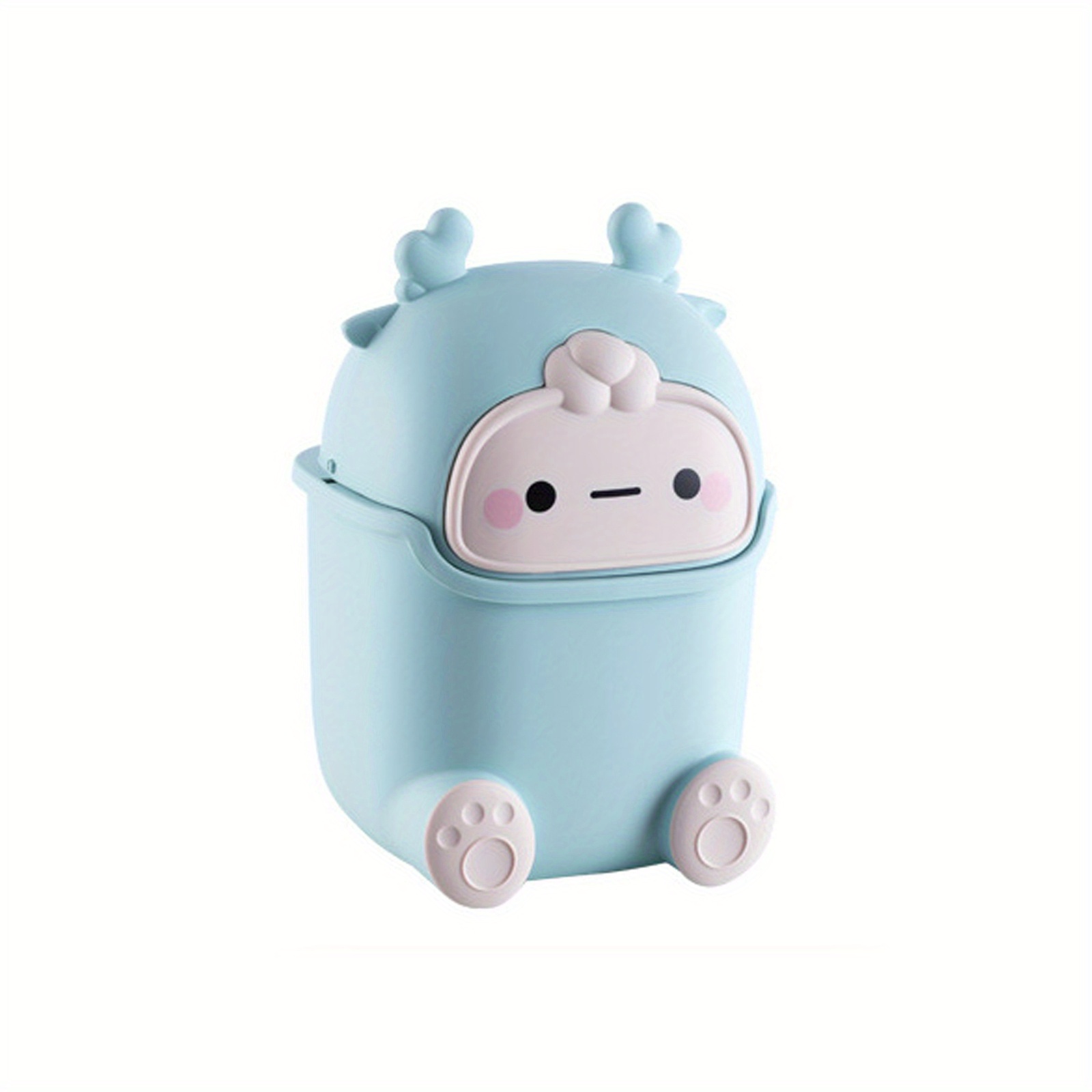 Cute Cartoon Mini Trash Lid Flip top Plastic Desktop Waste - Temu ...