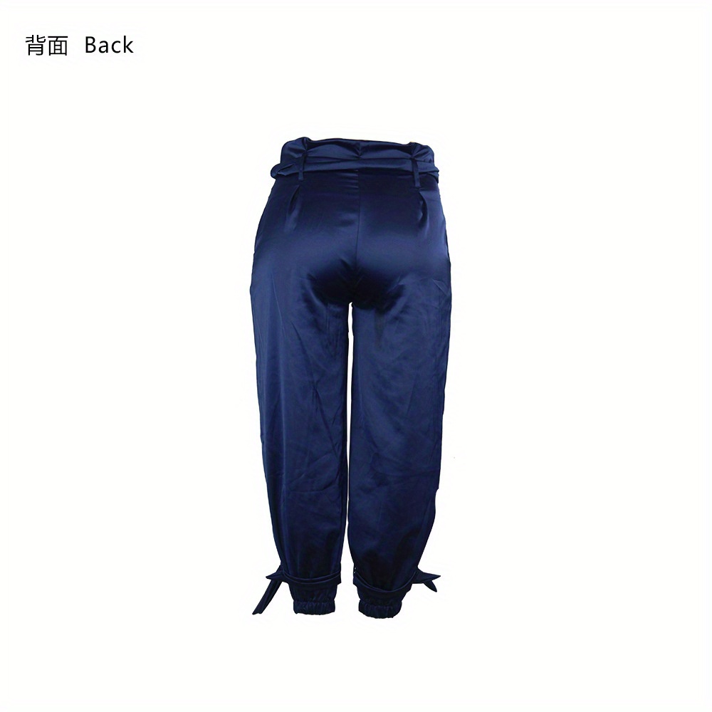 Plus Size Casual Pants Women's Plus Plain Glitter Waist Band - Temu ...