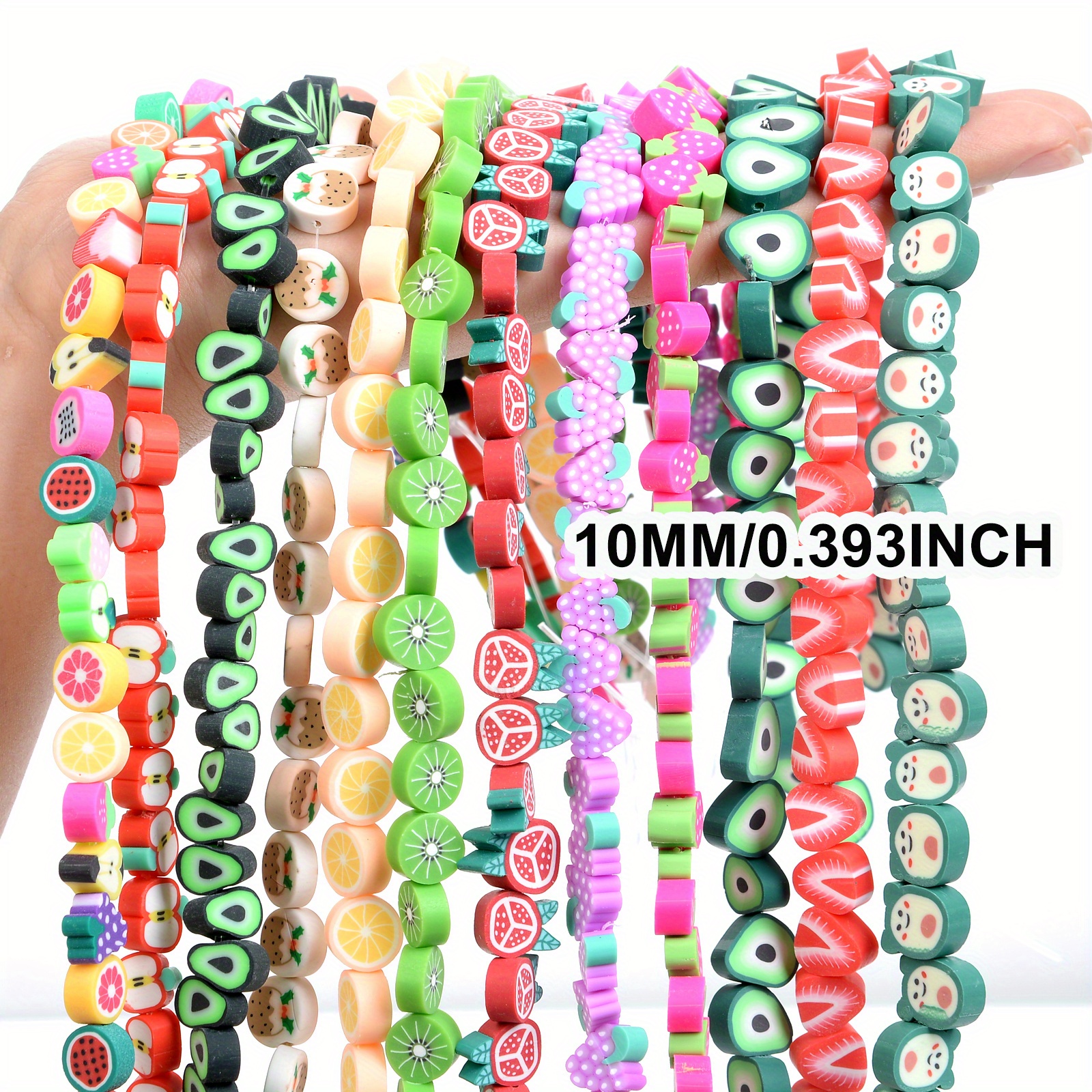 Cute Fruit Clay Beads Avocado Strawberry Orange Kiwi - Temu Canada