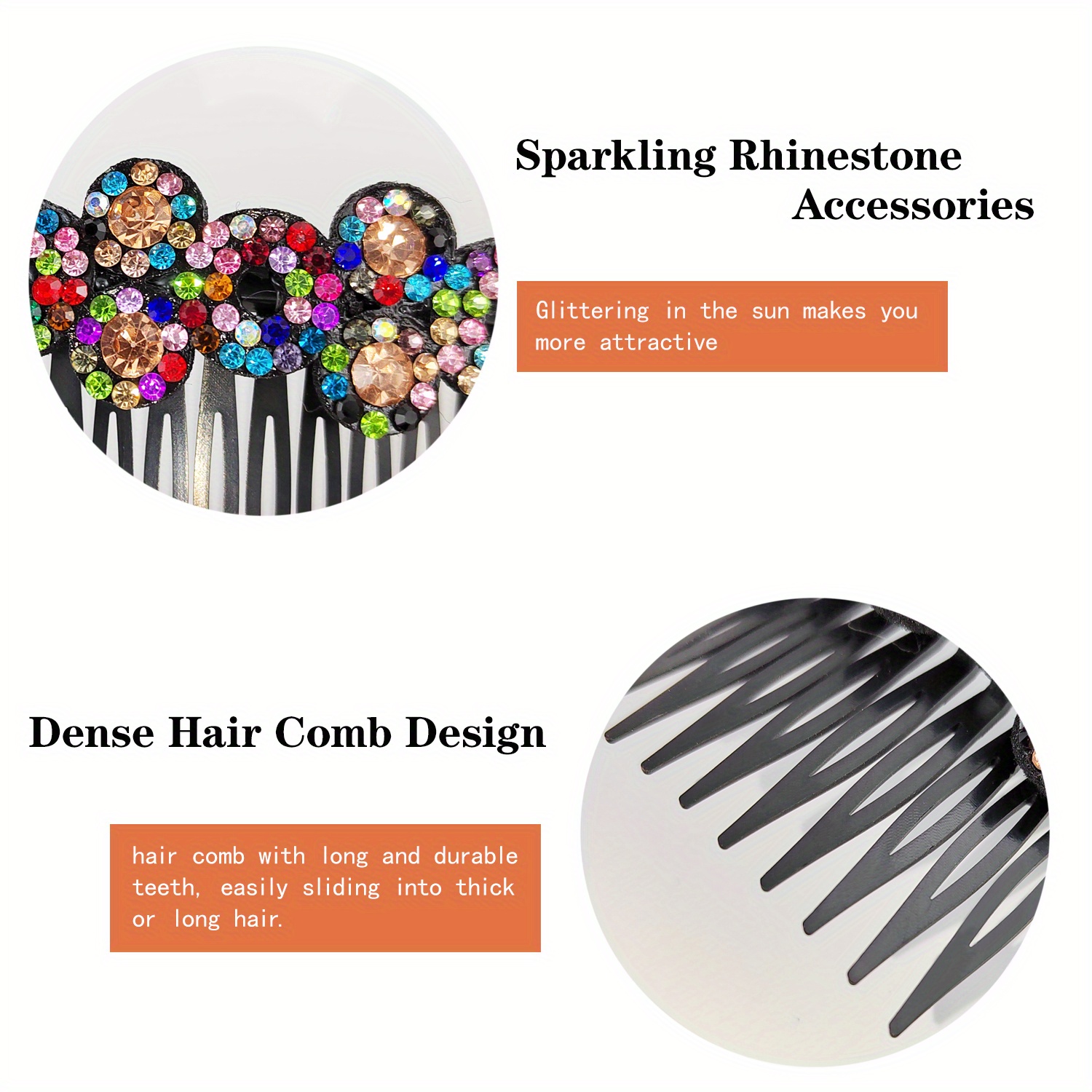 Elegant Vintage Sparkling Rhinestone Hair Comb Daily Wedding - Temu ...