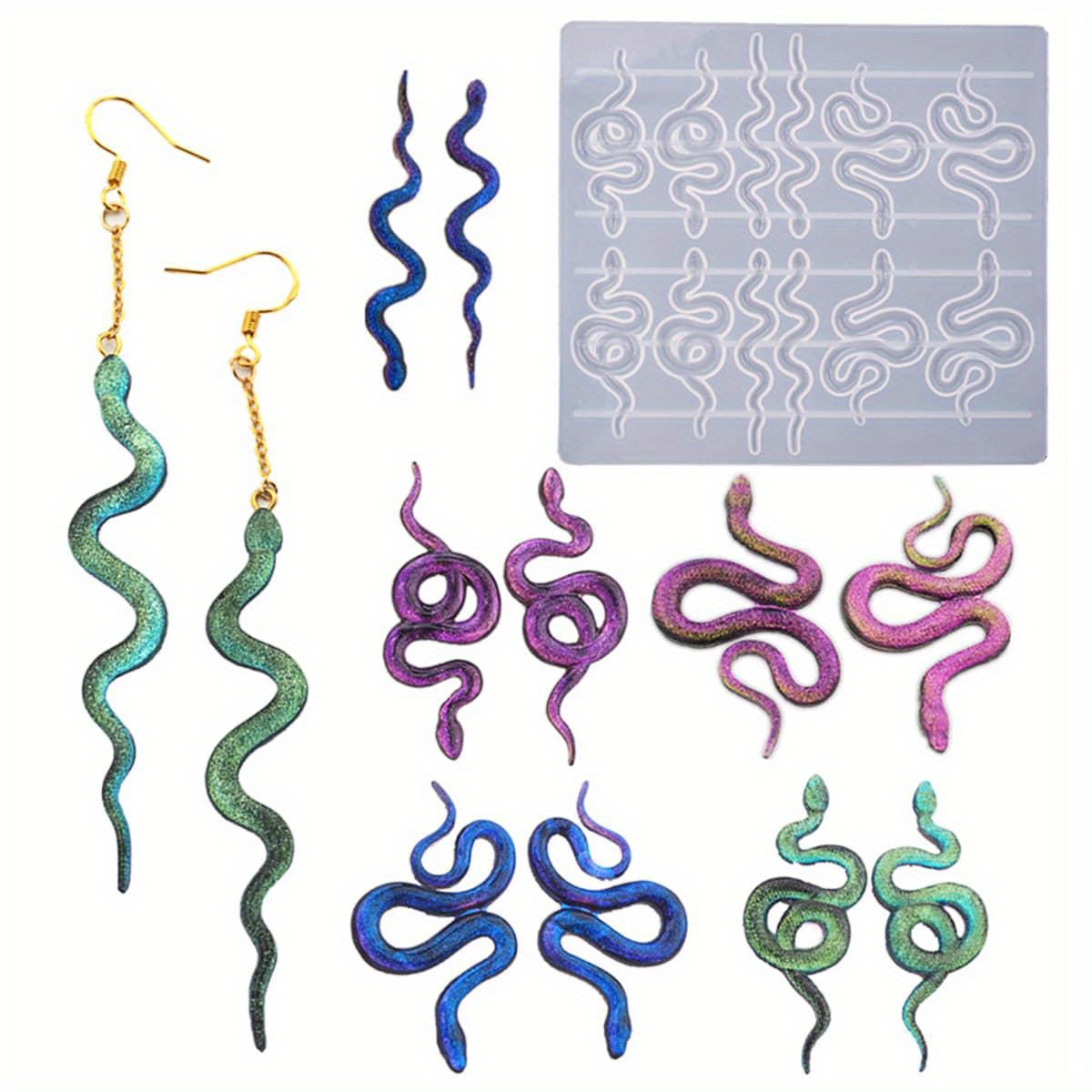 Snake Earrings Resin Mold Snake Silicone Mold Snake Silicone - Temu ...