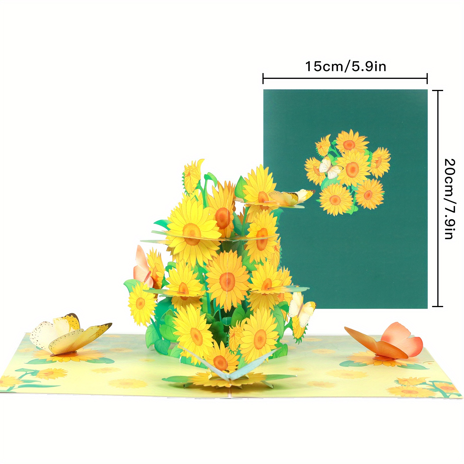 1pc 3d Sunflower Butterfly Greeting Card Creative Birthday Greeting 1pc 3d Sunflower Butterfly Greeting Card Creative Birthday Greeting